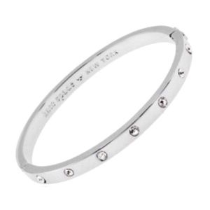 kate spade | Jewelry | Kate Spade Set In Stone Hinged Bangle Silver ...